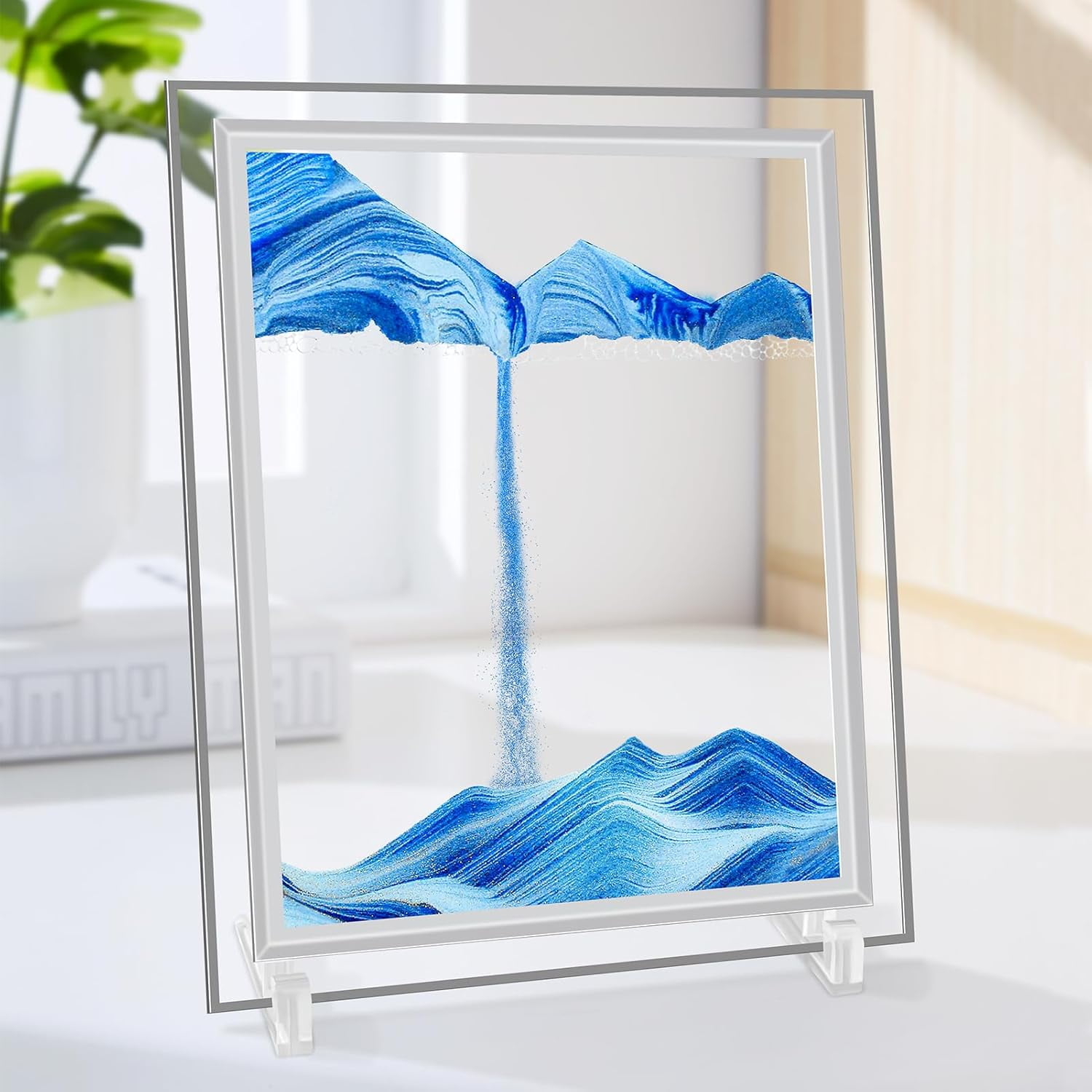 Liquid Motion Sand Art, Flowing Sand Frame Desktop Art Toys, and Moving ...