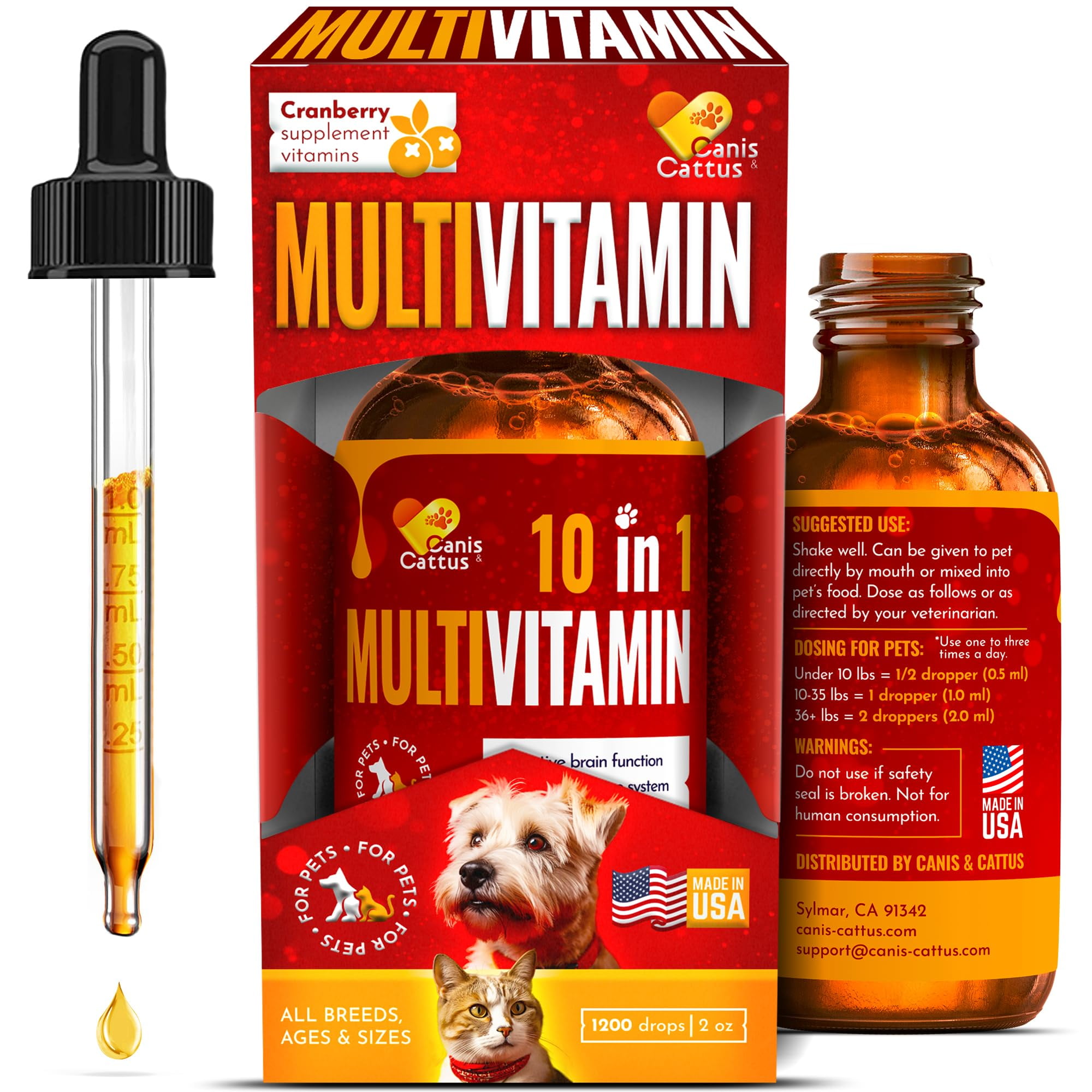 Liquid Multivitamin for Dogs MMF7 | Multivitamin for Cats | 10-in-1 Cat ...