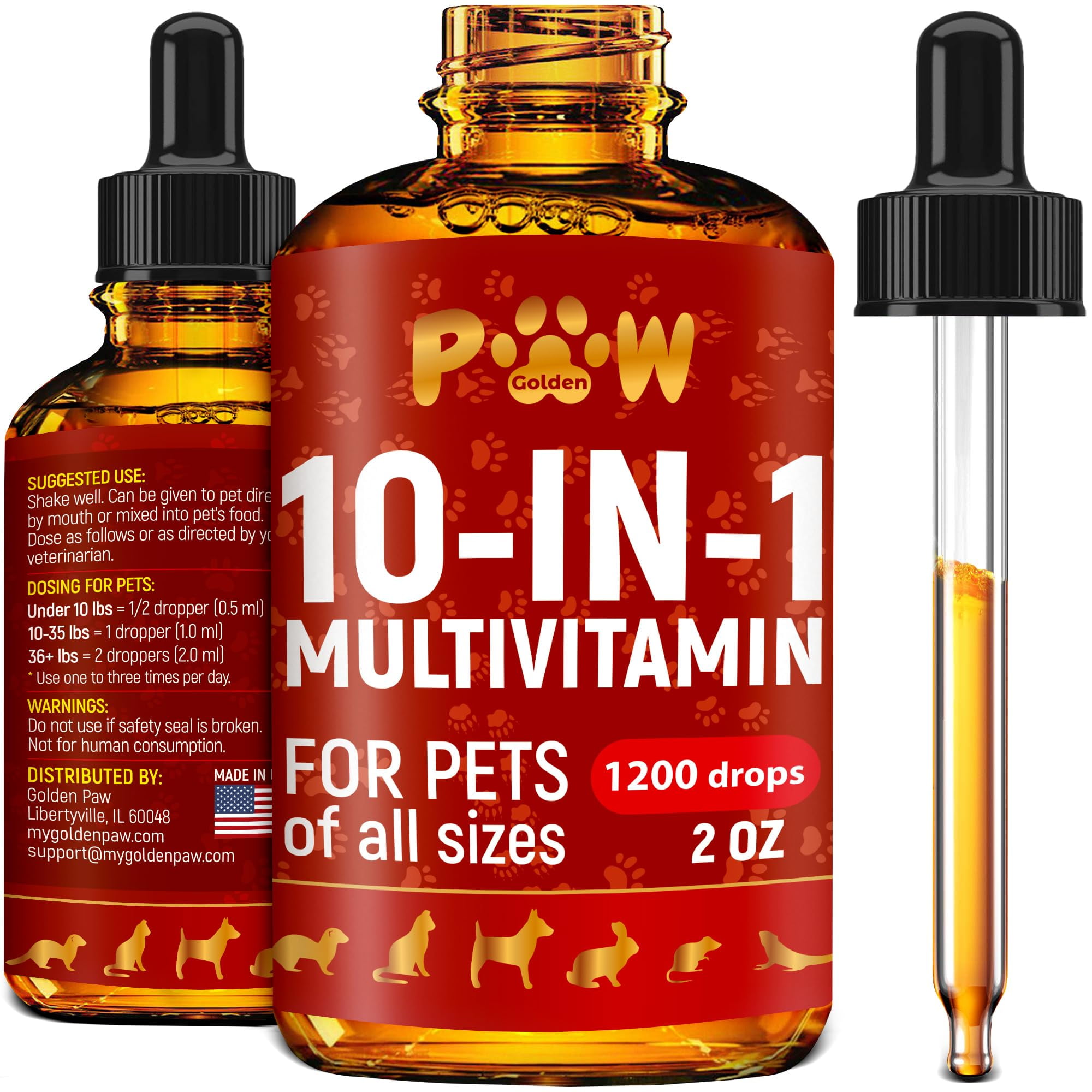 Liquid Multivitamin for Dogs STF9 | 10-in-1 Multivitamin for Vitamin B ...