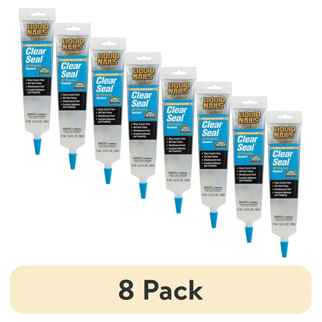 (8 pack) Liquid Nails Clear Seal All-Purpose Sealant (CS-144), 5.5 ...