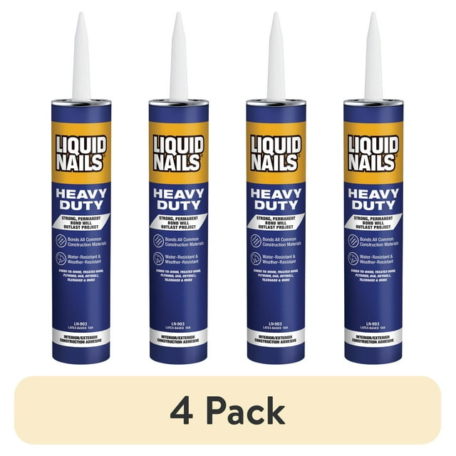 (4 pack) Liquid Nails Heavy Duty 10 oz. White Low VOC Construction ...