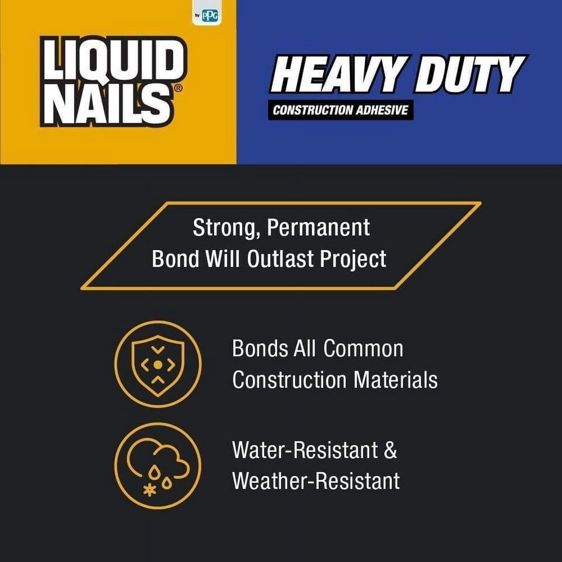 Liquid Nails LN-903 12 Pack Heavy Duty Construction Adhesive, Tan ...