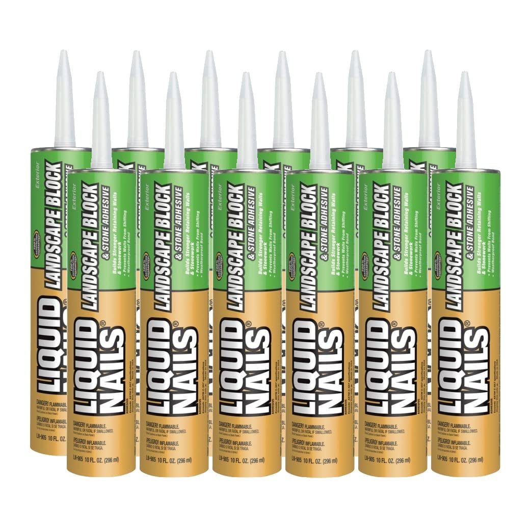 Liquid Nails LN-905 12 Pack Landscape Block Adhesive Low-VOC, Tan ...