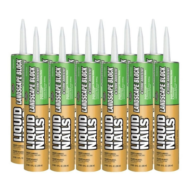 Liquid Nails LN-905 12 Pack Landscape Block Adhesive Low-VOC, Tan ...