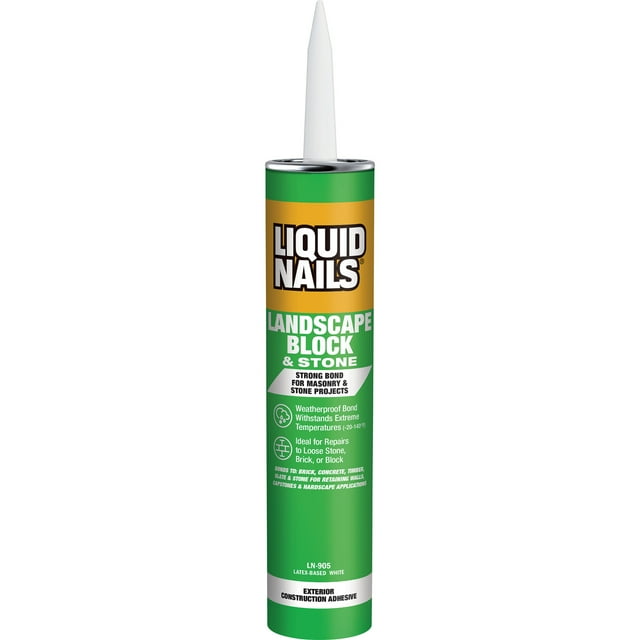 Liquid Nails Landscape Block, Stone and Timber 10 oz. White Exterior ...