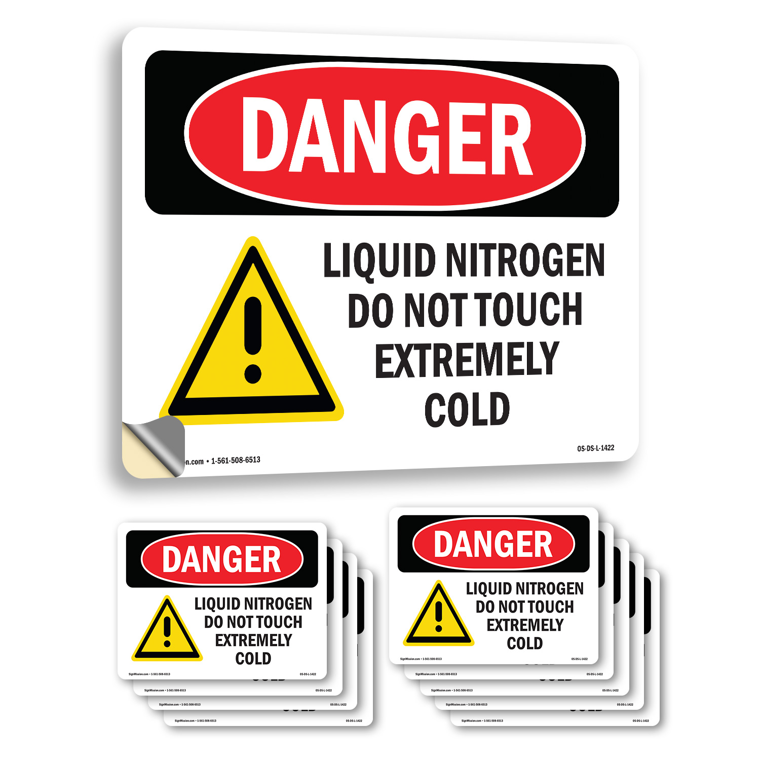 Liquid Nitrogen Do Not Touch Extremely Cold OSHA Danger Vinyl Decal ...