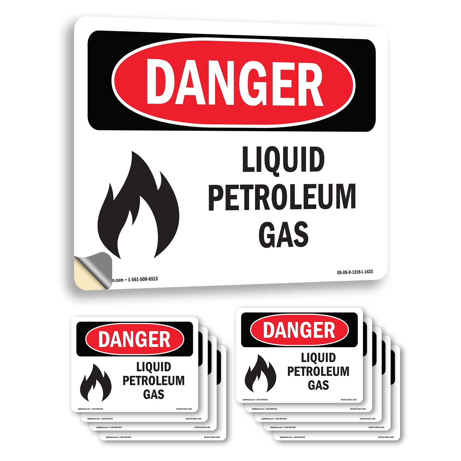 Liquid Petroleum Gas OSHA Danger Vinyl Decal Label 24 Inch x 18 Inch ...