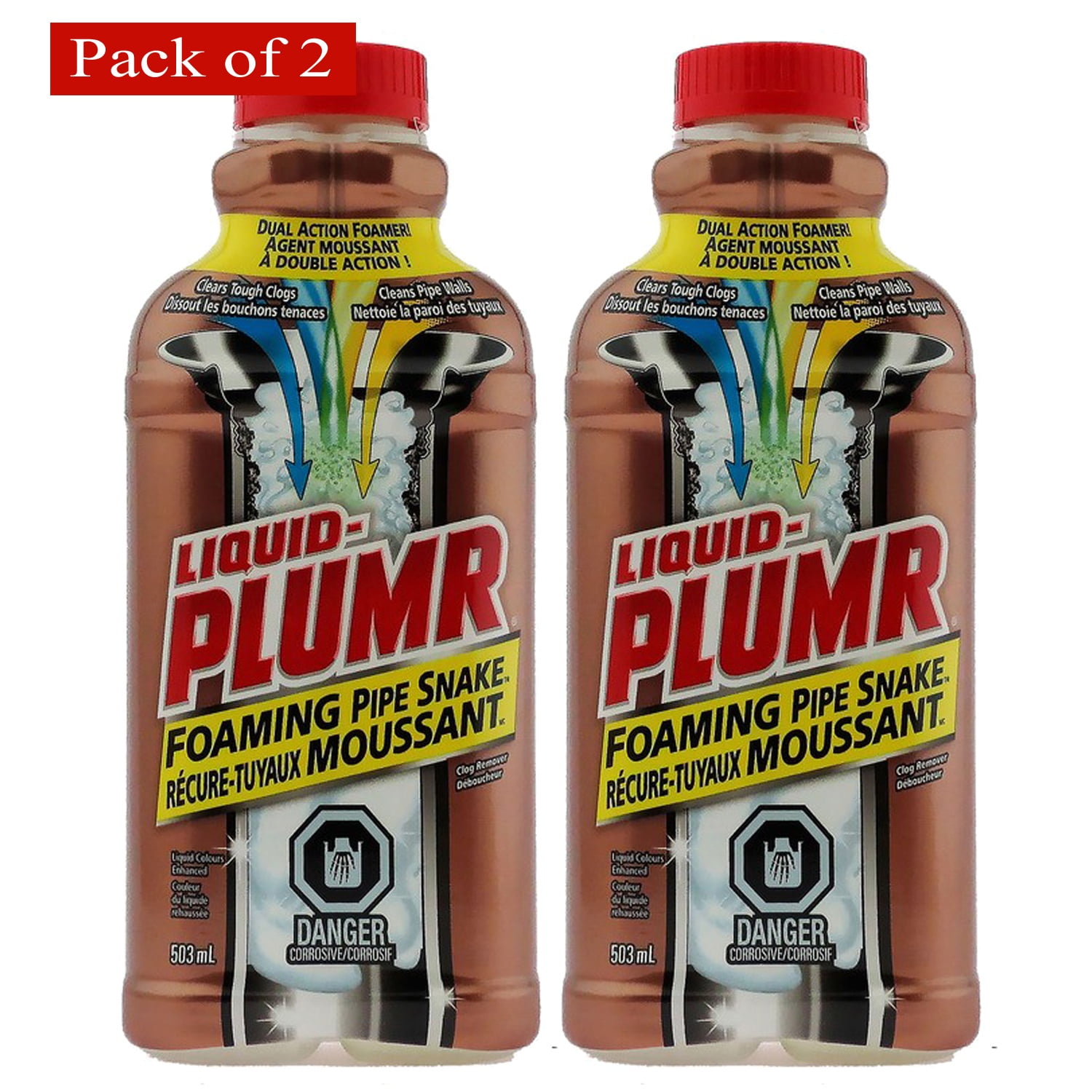 Liquid Plumr Foaming Pipe Snake 503ml (Pack of 2) - Walmart.com