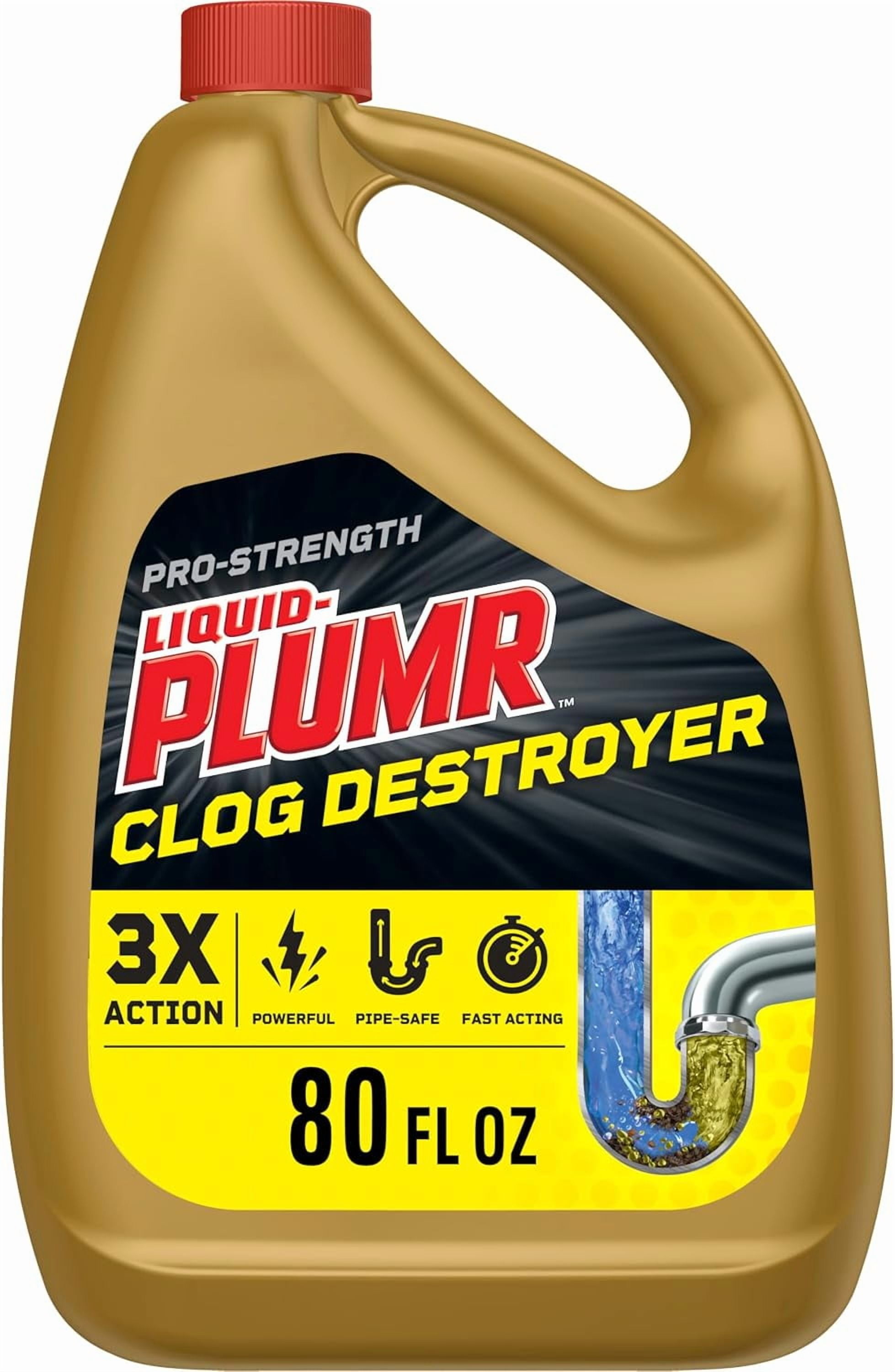 Liquid-Plumr Pro-Strength Clog Destroyer, Liquid Drain Cleaner, 80 ...