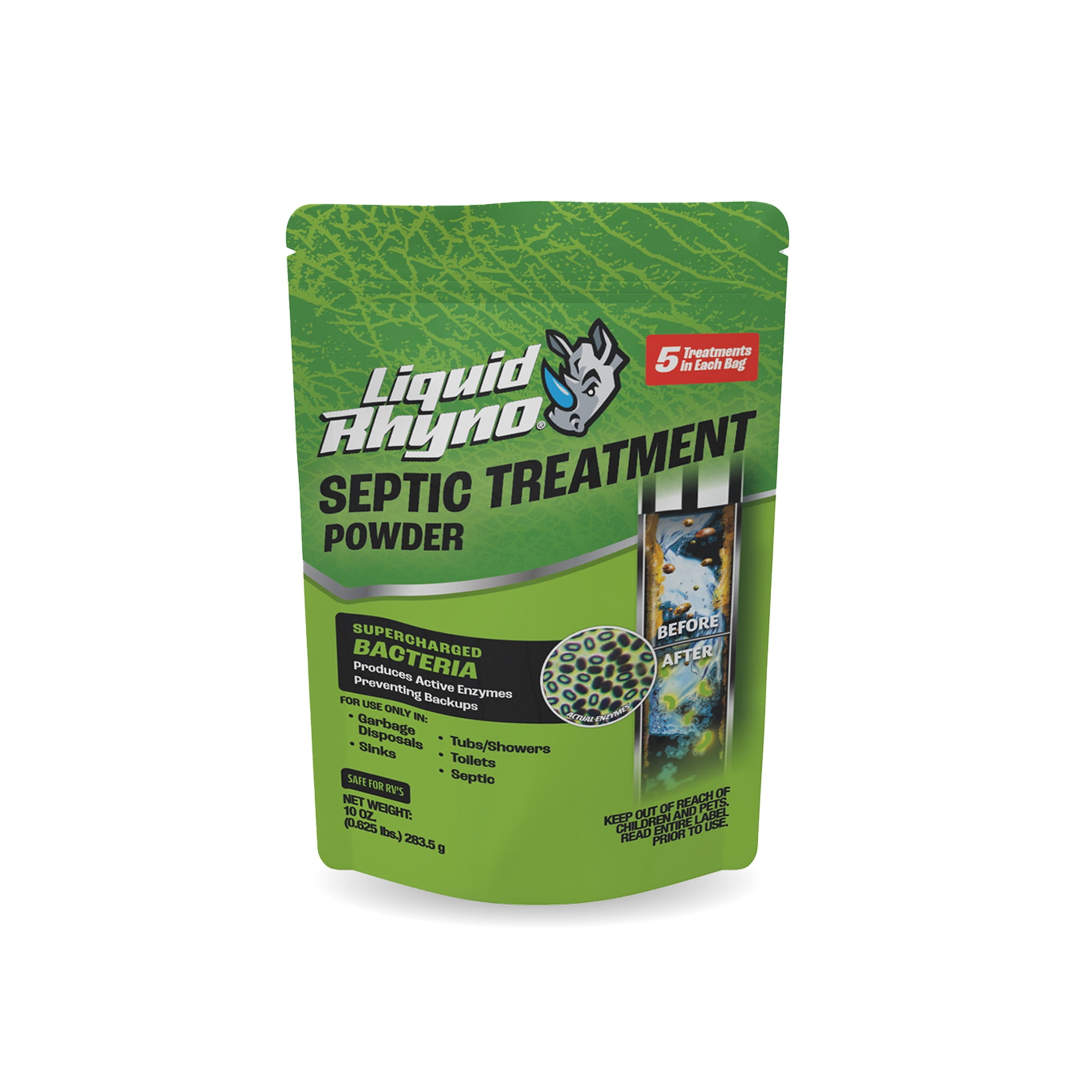 Liquid Rhyno 10 Fluid Ounces Septic Maintenance Treatment Powder, 5 ...