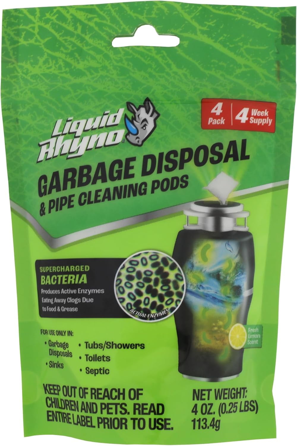 Liquid Rhyno Garbage Disposal Cleaning Pods, Deodorizes and Eliminates ...