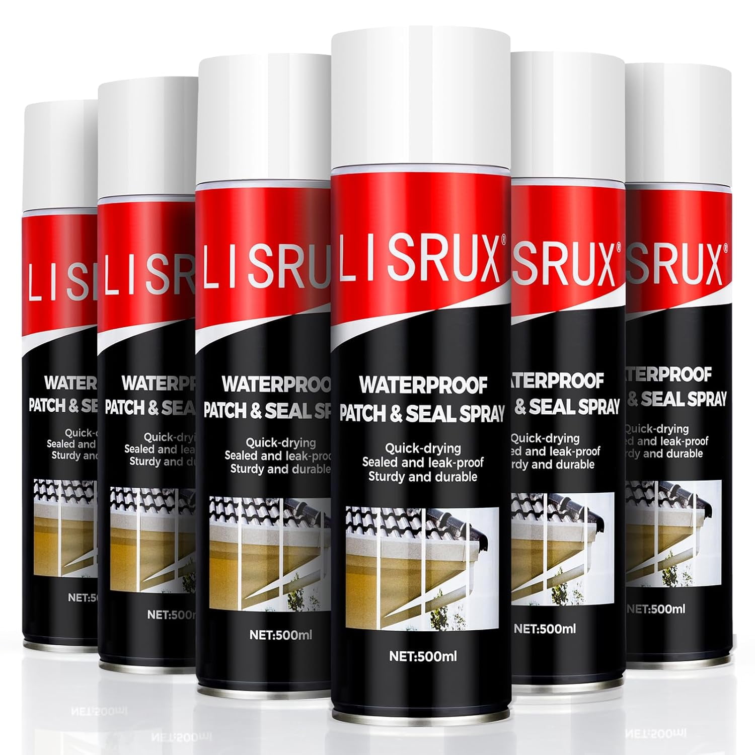 Liquid Rubber Sealant Spray, 17 oz (6 Pack) White, Waterproof Patch ...