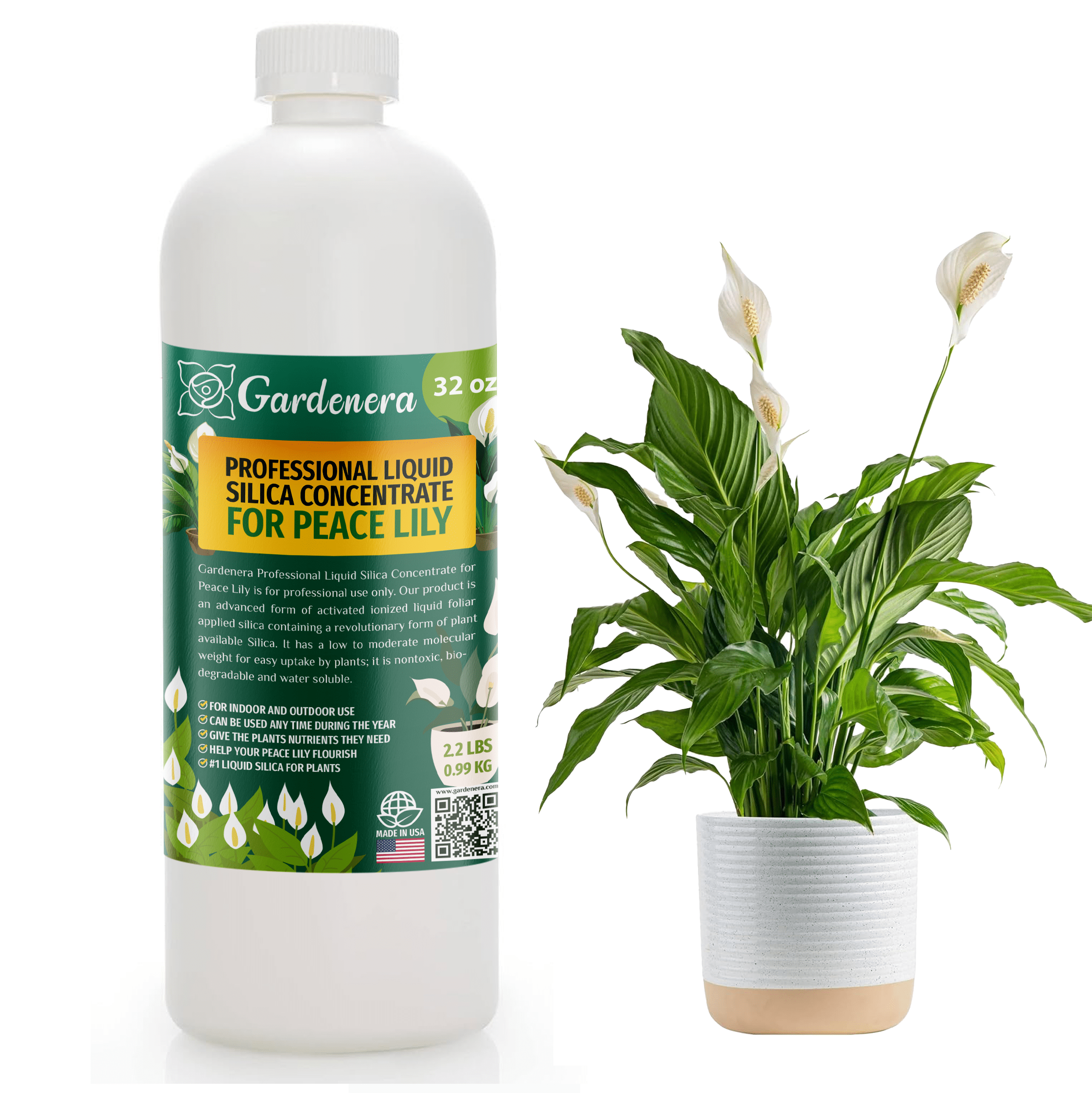 𝐏𝐑𝐎𝐅𝐄𝐒𝐒𝐈𝐎𝐍𝐀𝐋 Liquid Silica Plant Supplement - 32oz - PEACE LILY Plants Liquid Silica Boost ...