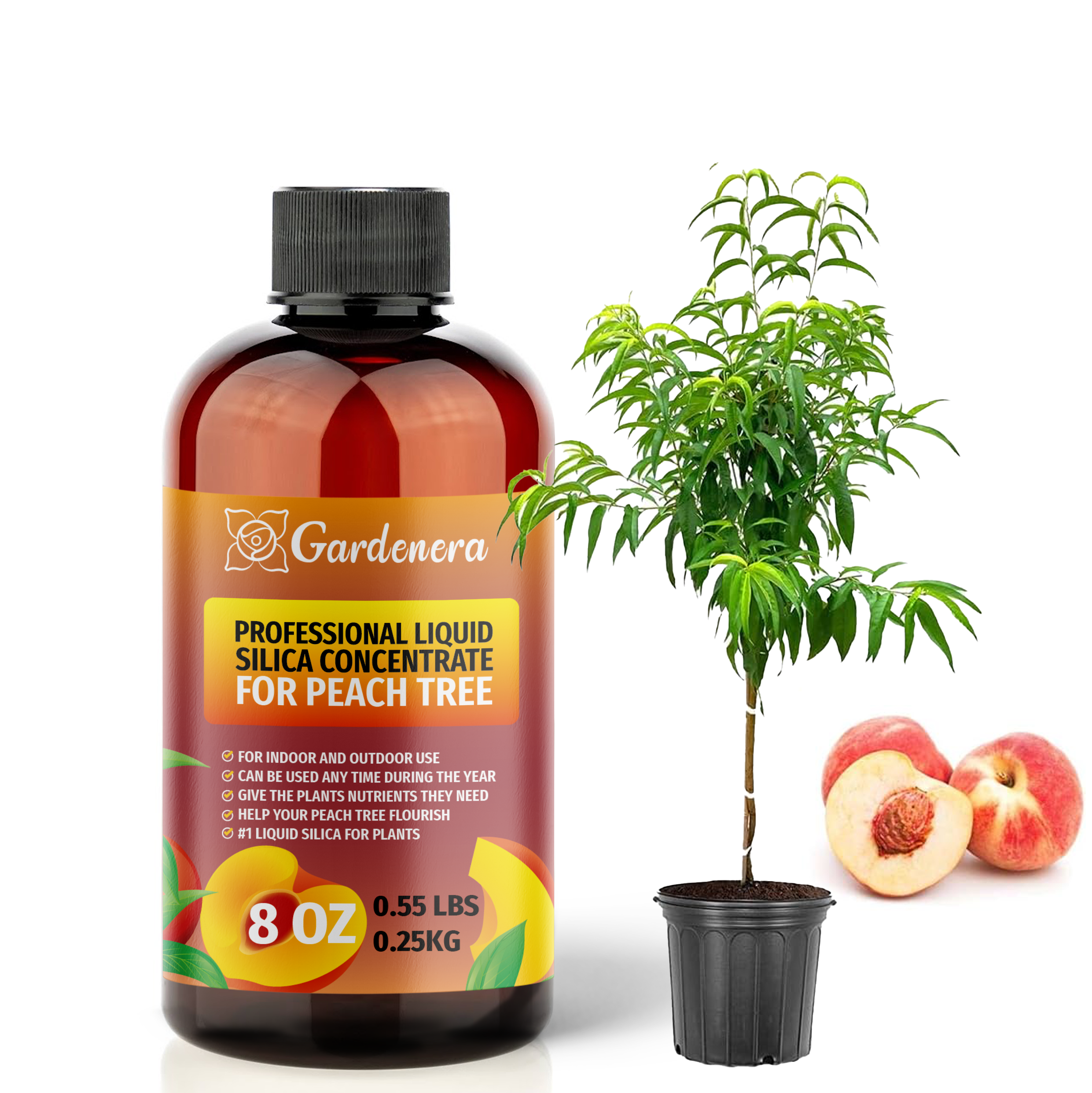 𝐏𝐑𝐄𝐌𝐈𝐔𝐌 Liquid Silica Plant Supplement - 8oz (250mL) - PEACH TREE ...