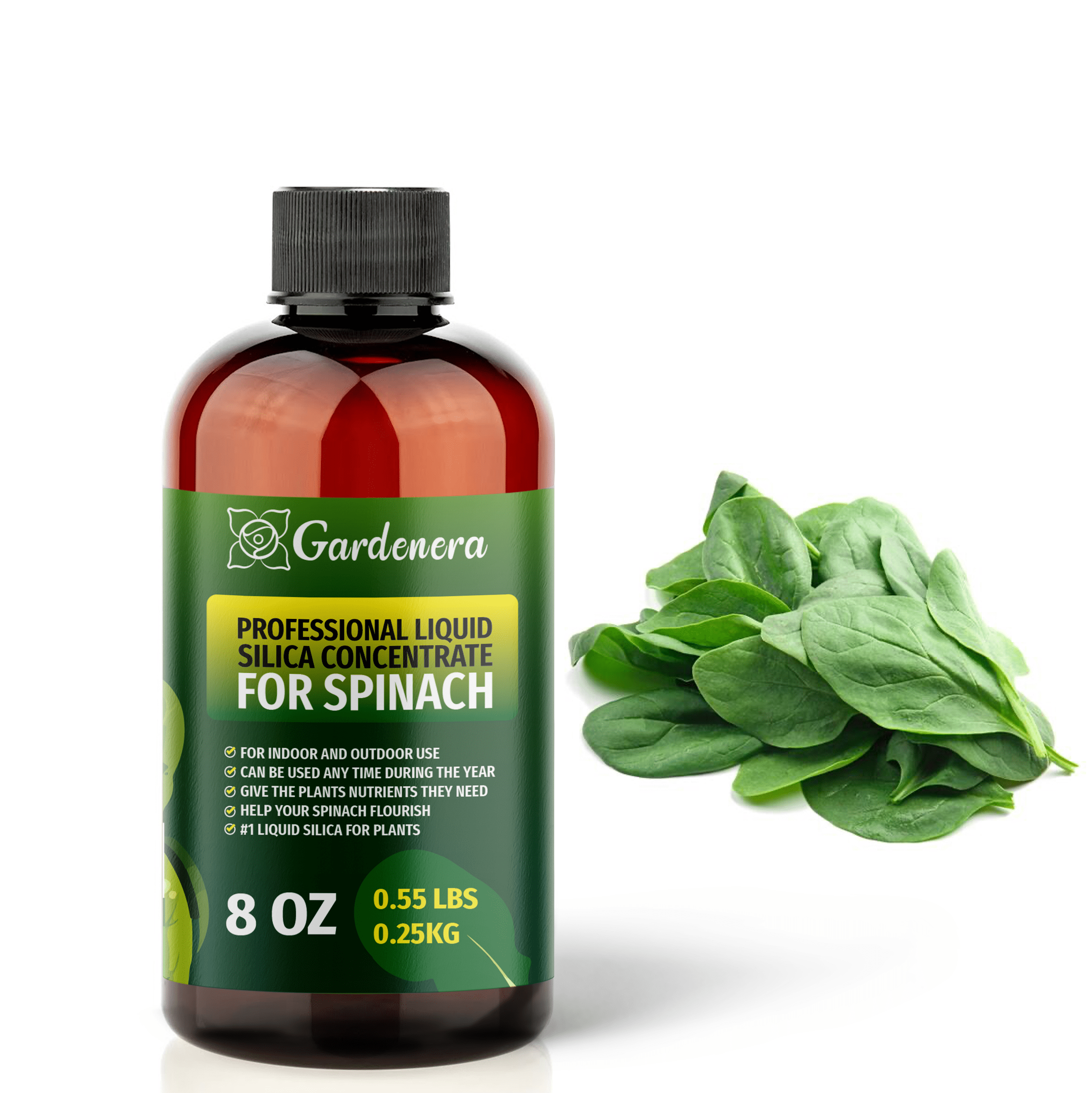 𝐏𝐑𝐄𝐌𝐈𝐔𝐌 Liquid Silica Plant Supplement - 8oz (250mL) - SPINACH Plants ...