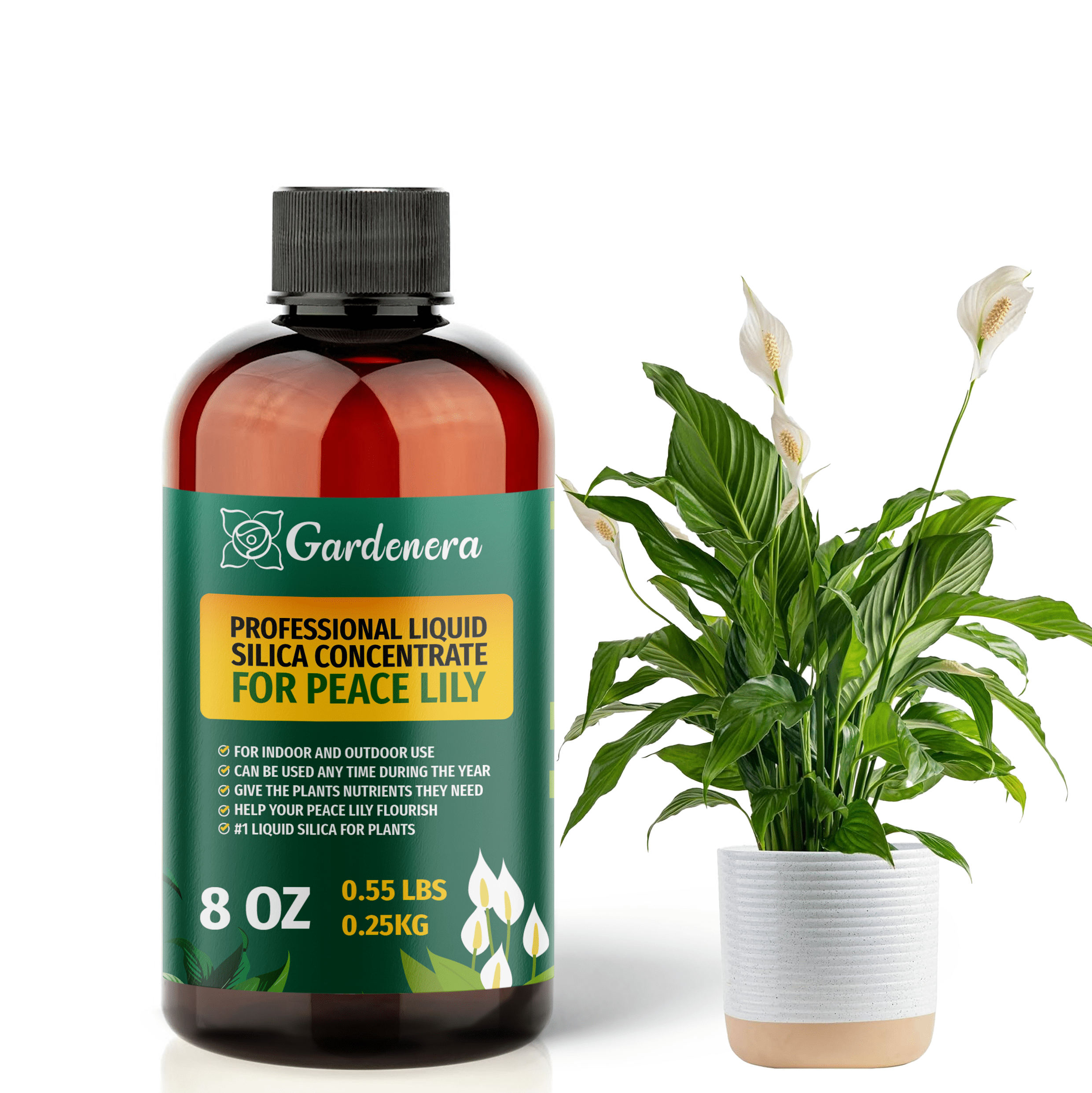 𝐏𝐑𝐄𝐌𝐈𝐔𝐌 Liquid Silica Plant Supplement - 8oz - PEACE LILY Plants Liquid ...
