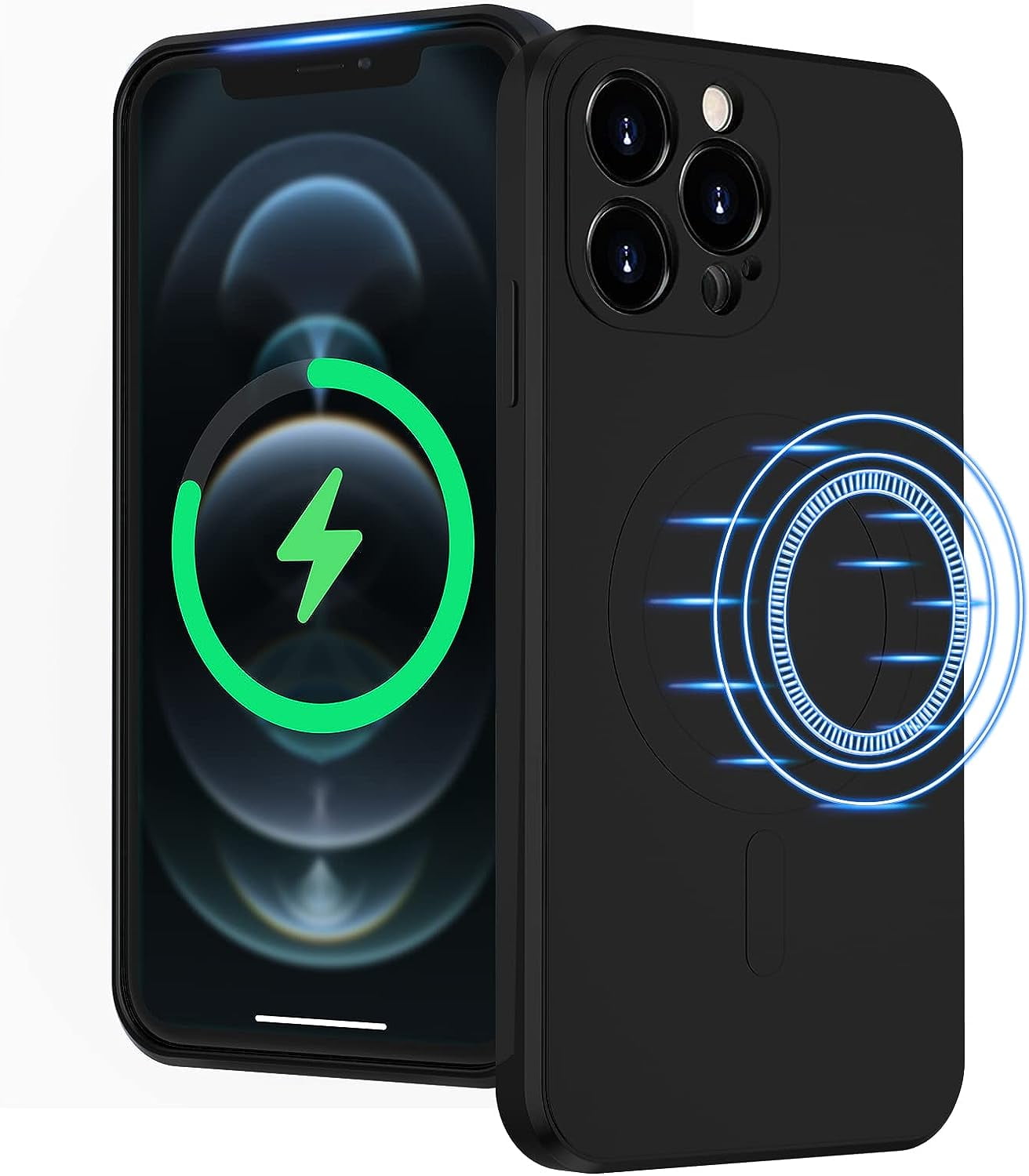 Liquid Silicone Wireless Charging Phone Case for iPhone 12 Pro Max 6.7 ...