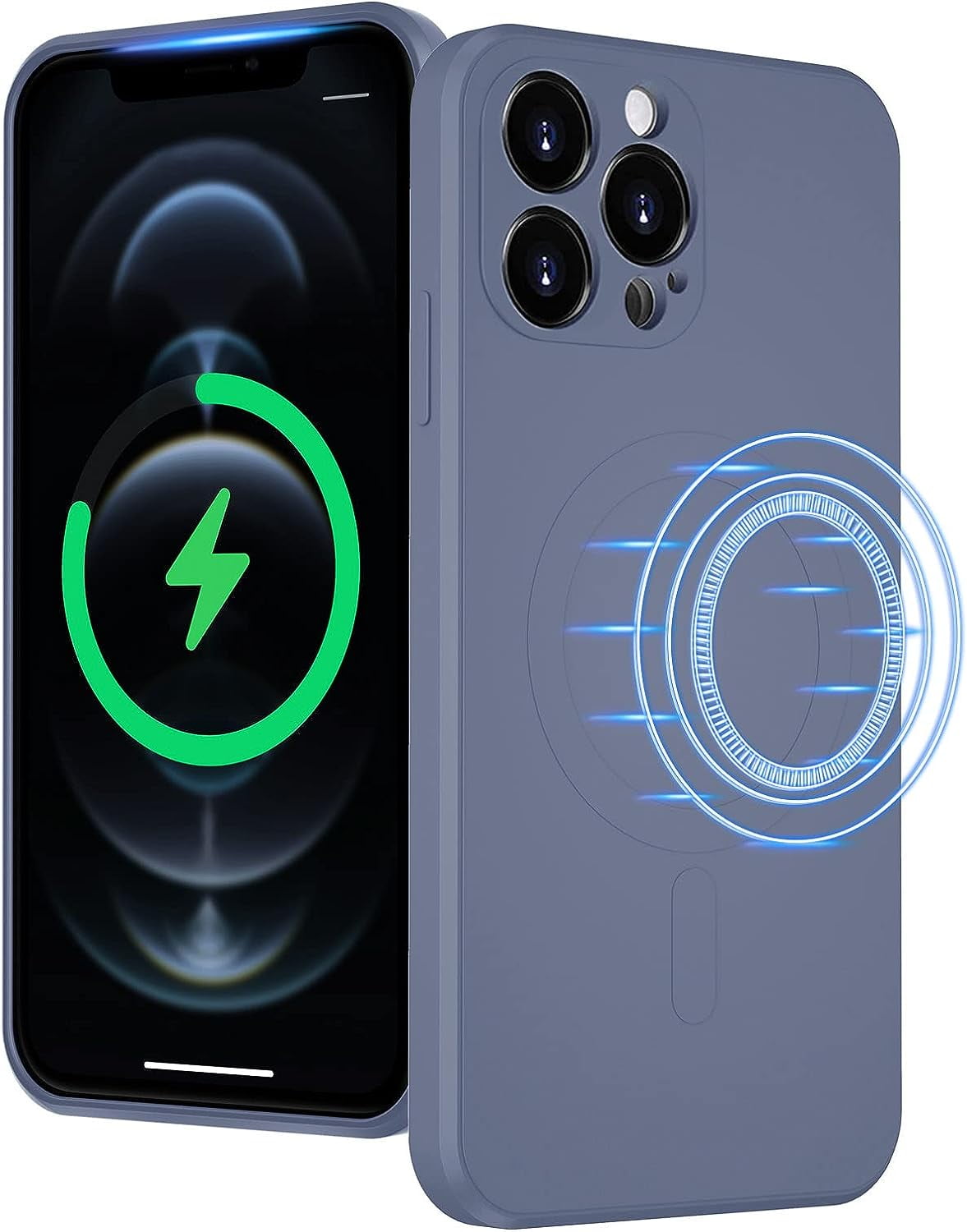 Liquid Silicone Wireless Charging Phone Case for iPhone 12 Pro Max 6.7 ...