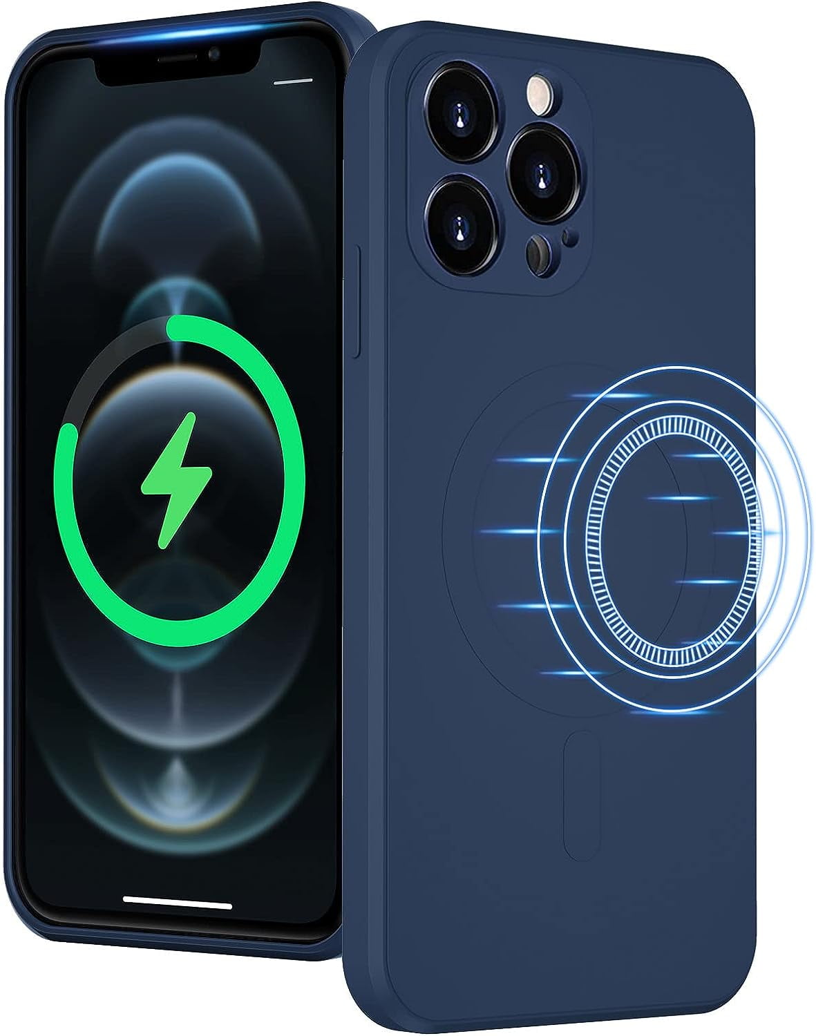 Liquid Silicone Wireless Charging Phone Case for iPhone 13 Pro Max 6.7 ...