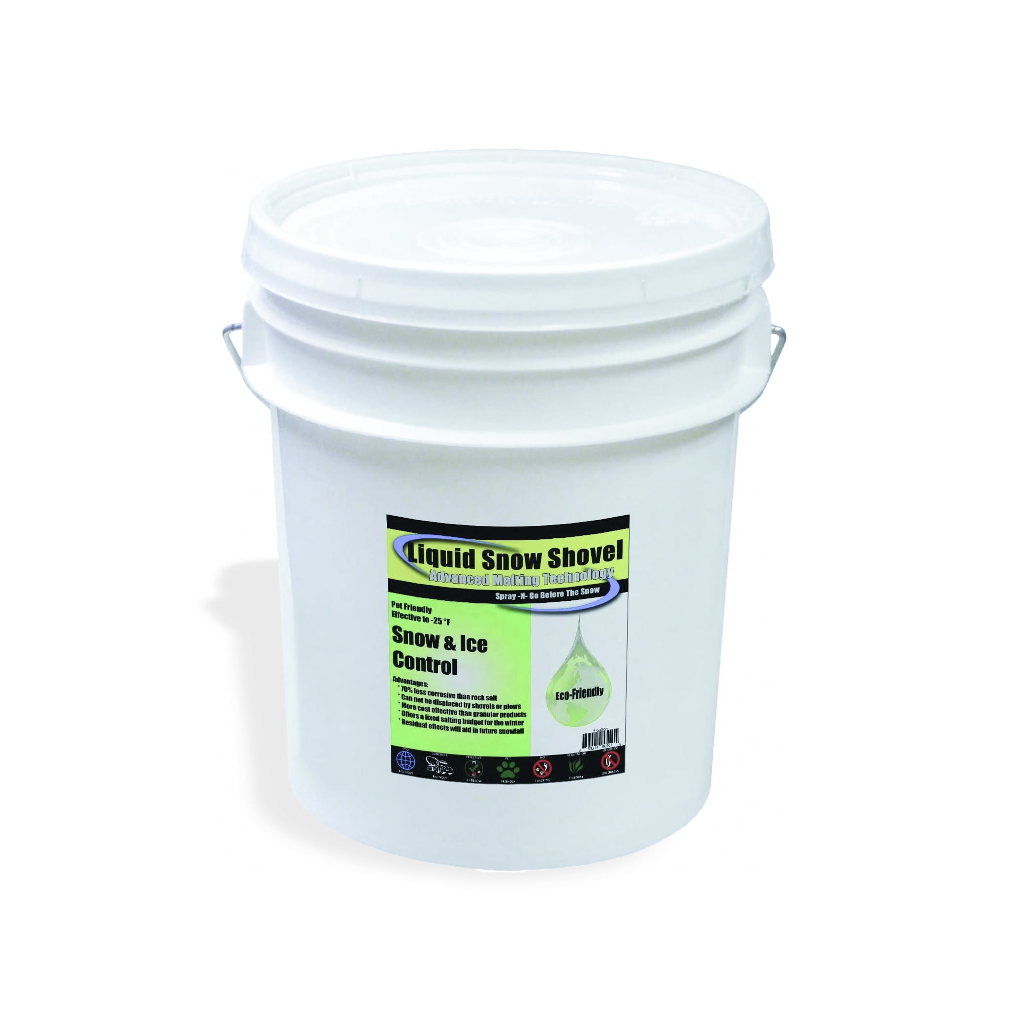 Liquid Snow Shovel, 5 Gallon Pail, Pet Safe Winter Ice Melt, Concrete Friendly Solution ...