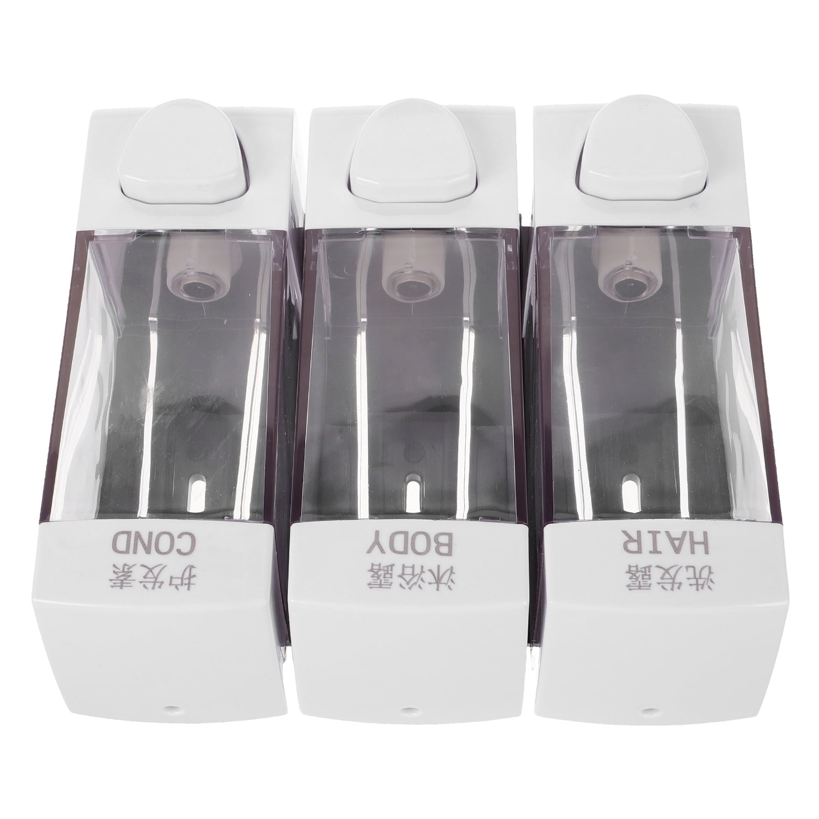 Liquid Soap 3-Chamber Dispenser No Drill Wall Mount Shower Dispenser ...