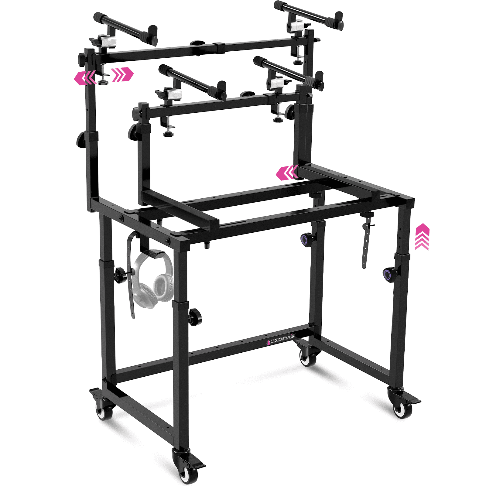 Liquid Stands 3 Tier Keyboard Stand w/ Wheels Music Studio Desk for ...