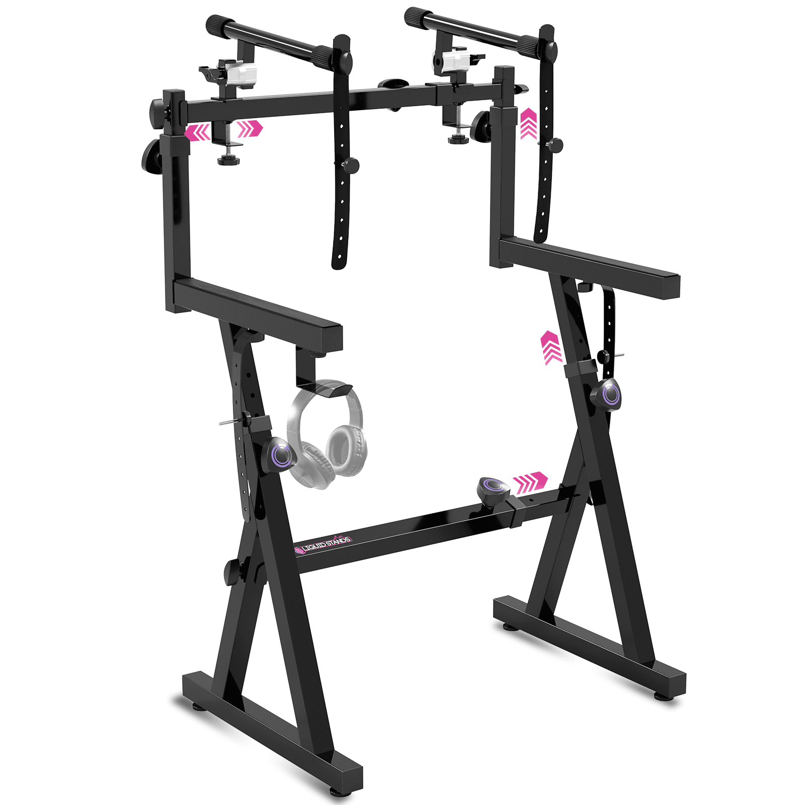 Liquid Stands Dual Piano Keyboard Stand - Adjustable 2 Tier Stand for ...