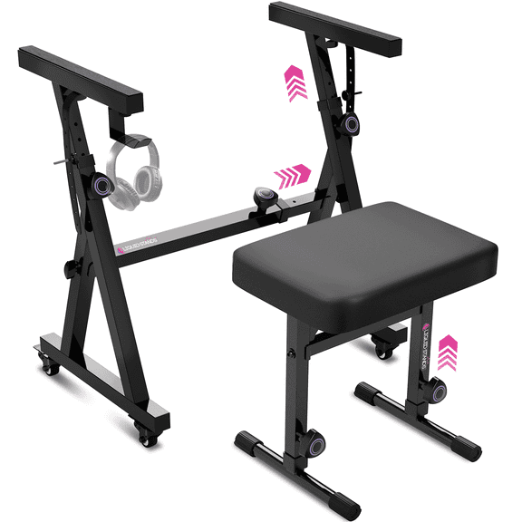 Liquid Stands Pink Portable Heavy Duty Digital Keyboard Stand and Bench ...
