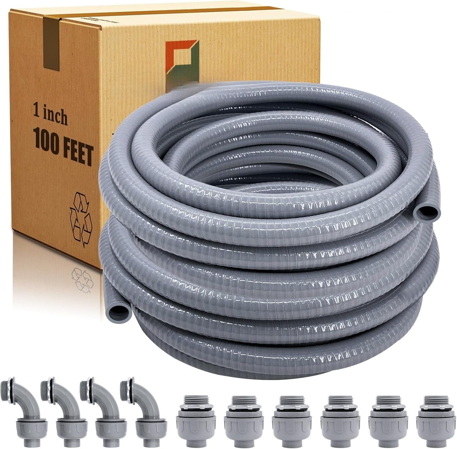 Liquid-Tight Conduit - 1inch 100 Foot Flexible Non Metallic Liquid ...