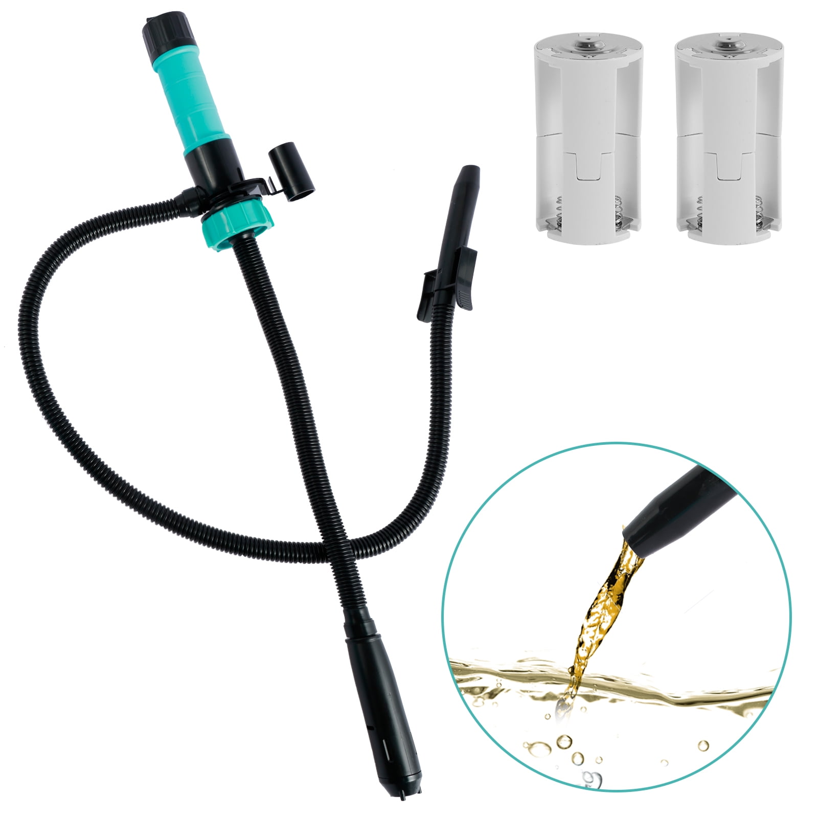 Liquid Transfer Pump Battery Powered Fuel Transfer Pump with 3 Adapters ...