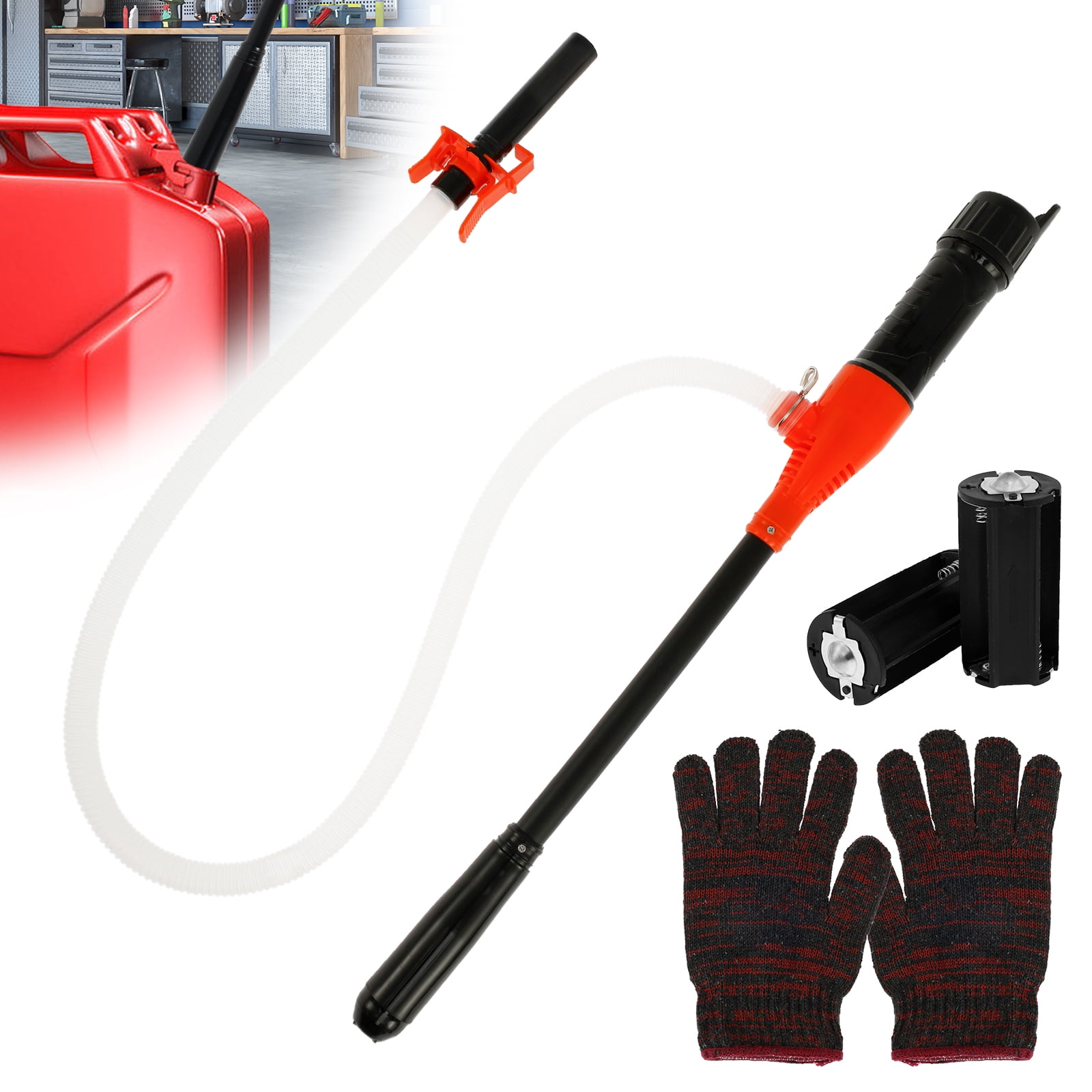 Liquid Transfer Pump Battery Powered Fuel Transfer Pump with Flow Control Nozzle Portable ...