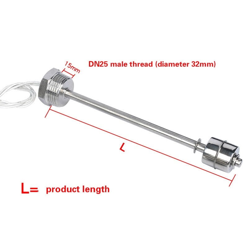 Liquid Water Level Control Sensor male DN25 Stainless Steel Float ...