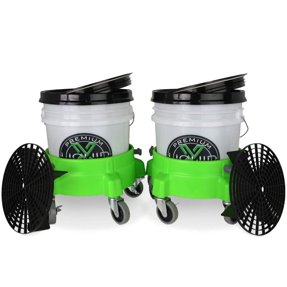Liquid X Dual Bucket Car Wash Kit with High Performance Bucket Dollies ...