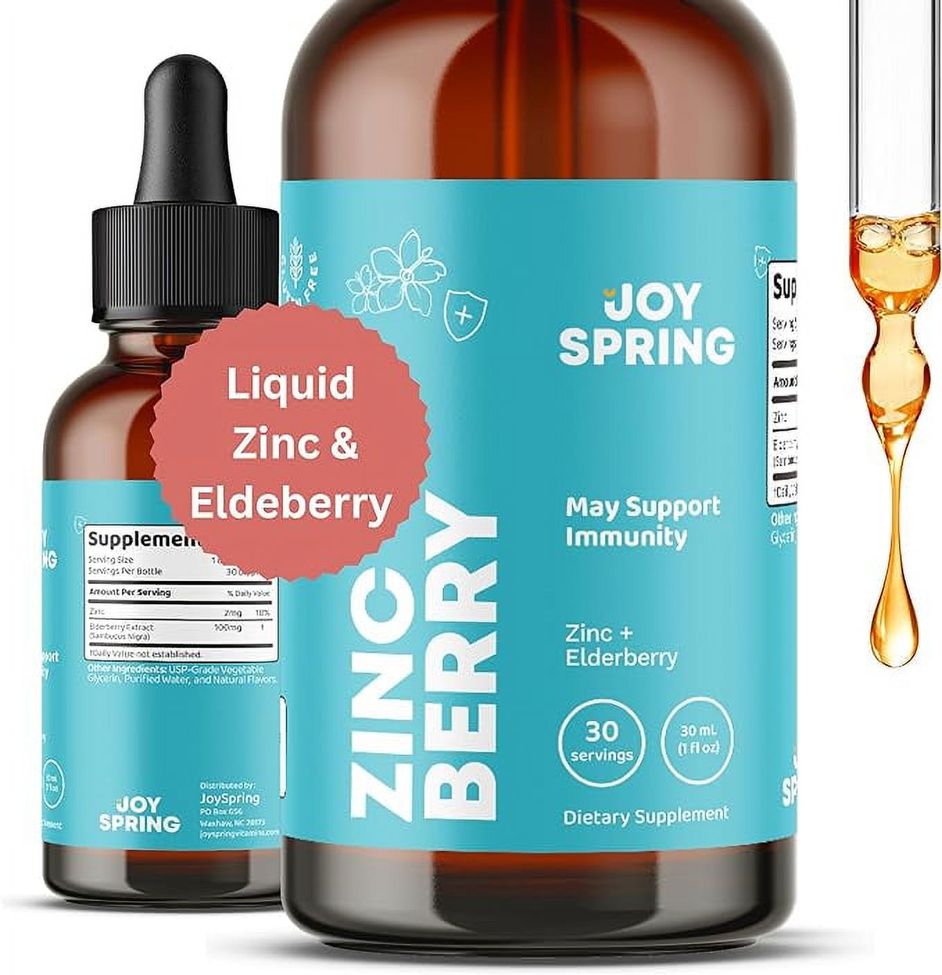Liquid Zinc Supplement Drops - Zinc for Kids and Elderberry Extract ...