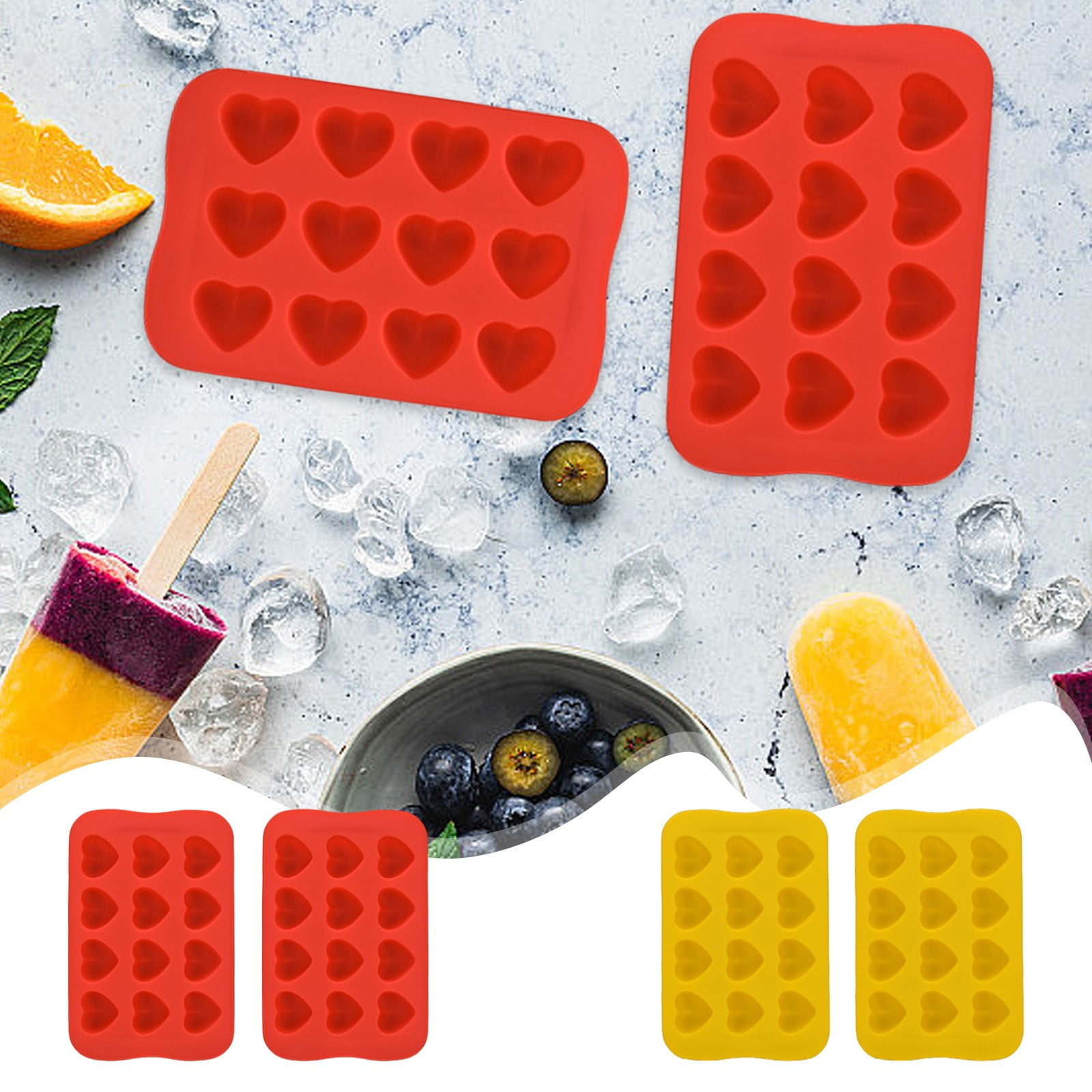 Liquidation & Promo, 2-Piece Ice Tray, Flexible Mold, 12 Cubes, Easy ...