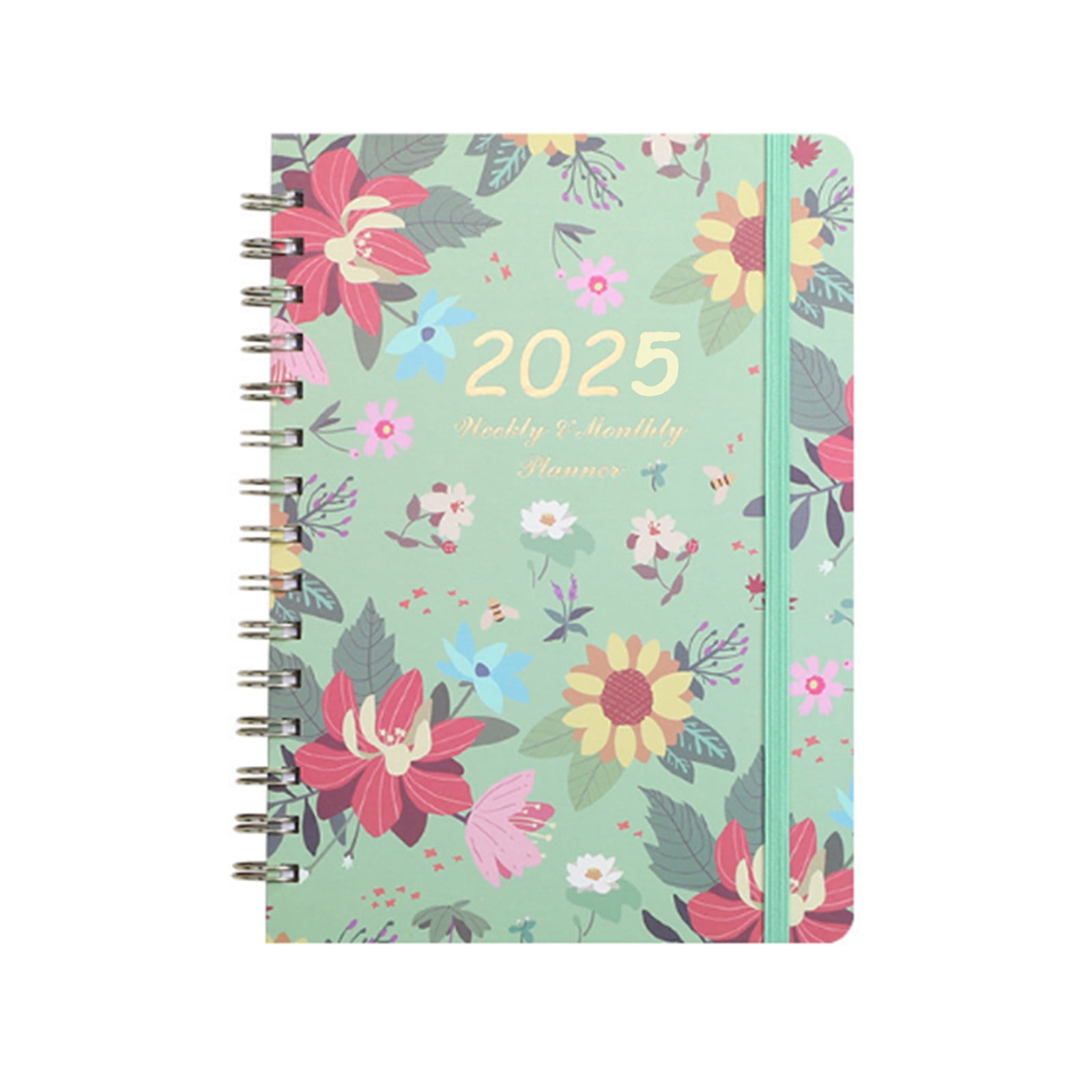 Liquidation & Promo, 2025 Weekly Monthly Planner English Diary Flower ...
