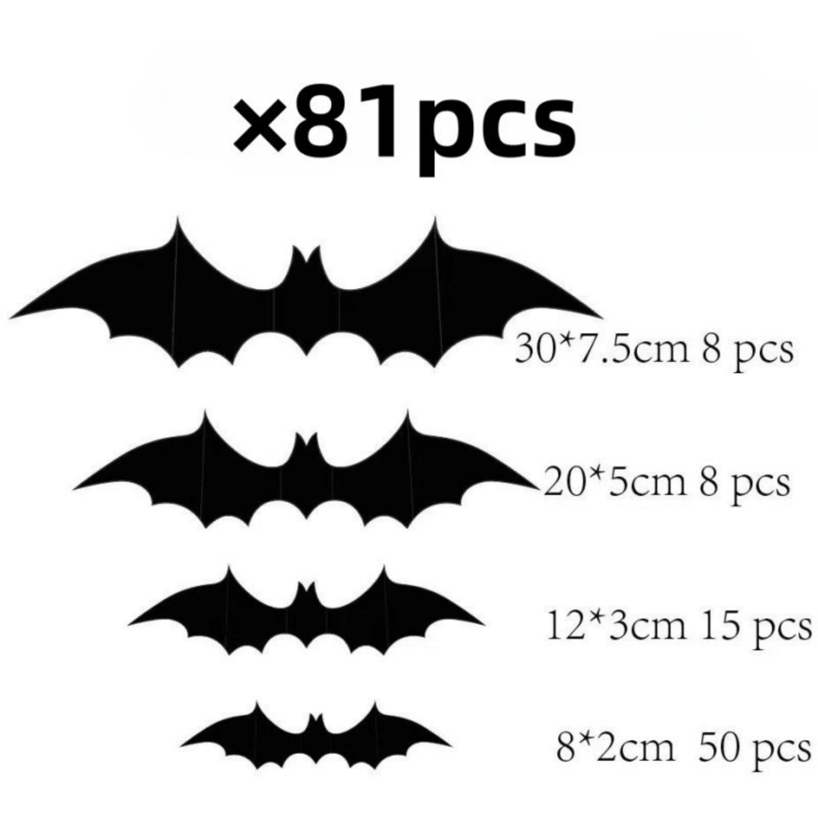 Liquidation & Promo, 3D Halloween Bats Stickers, Wall Scene Decor, Self ...