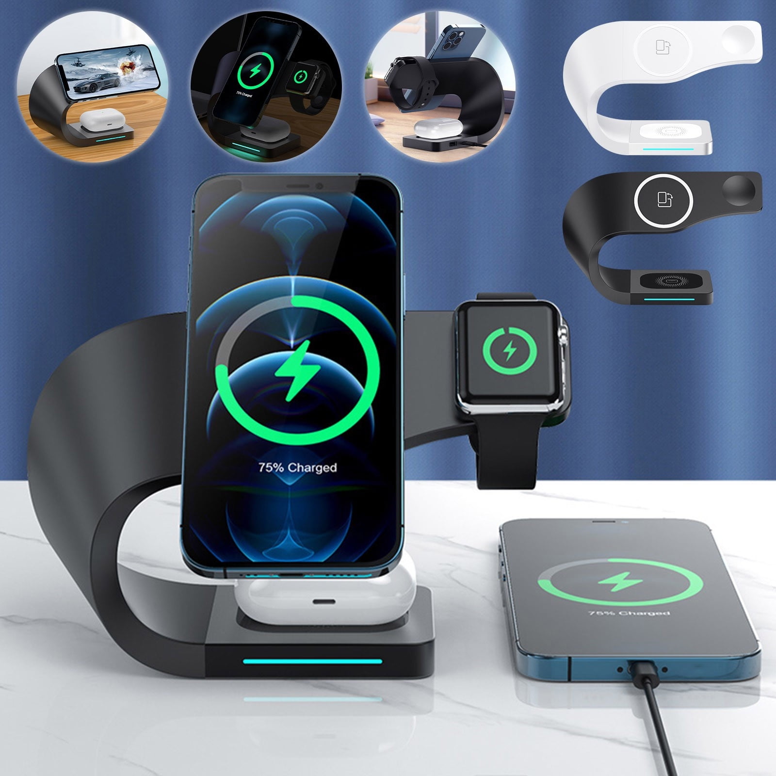 Liquidation & Promo, 4-in-1 Fast Wireless Charger, Type-C USB Hub, 15W ...