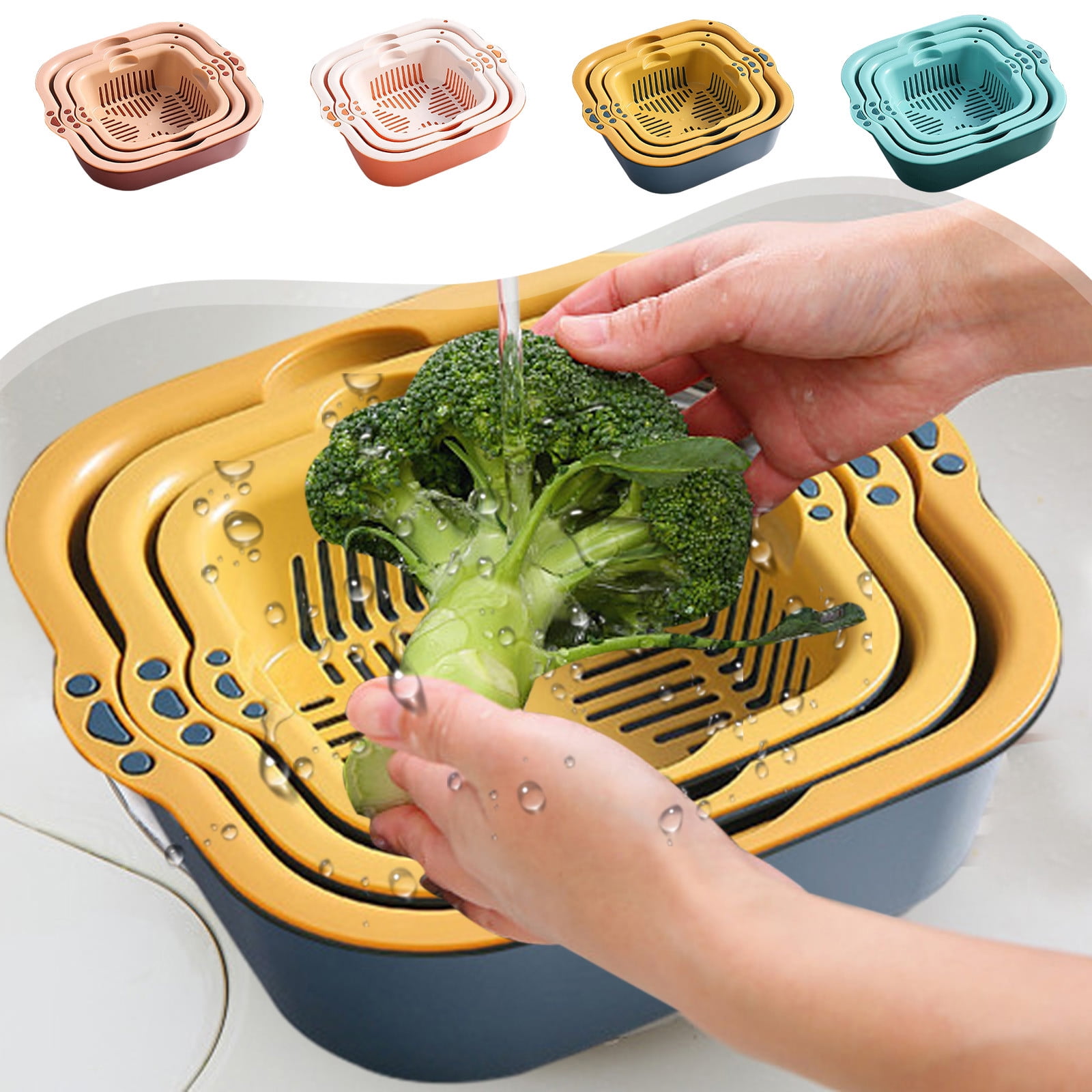 Liquidation & Promo, Kitchen Washbasin, Double-layer Plastic Basket ...