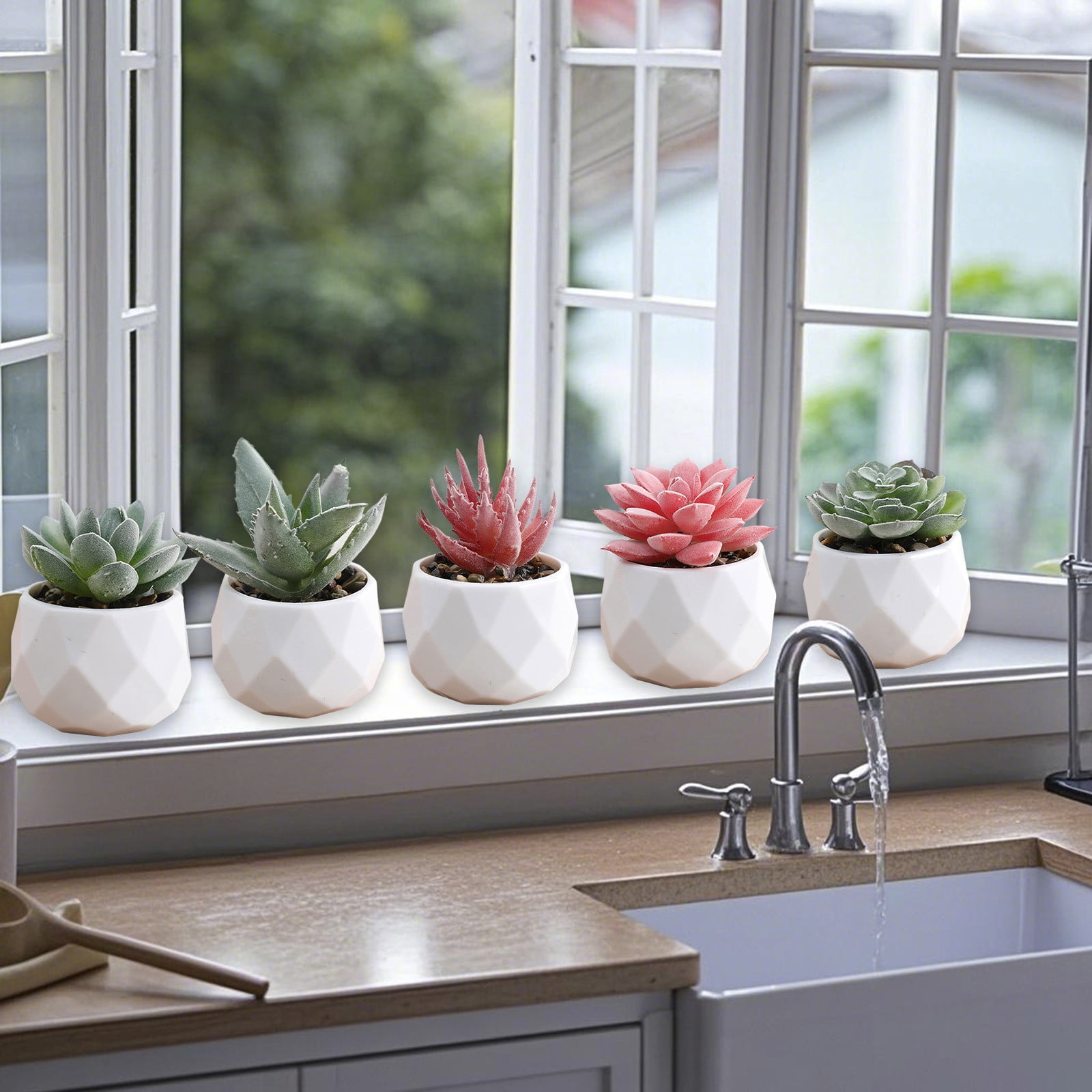 Liquidation & Promo, Mini Artificial Succulent, Plastic Pot Fake Plant ...
