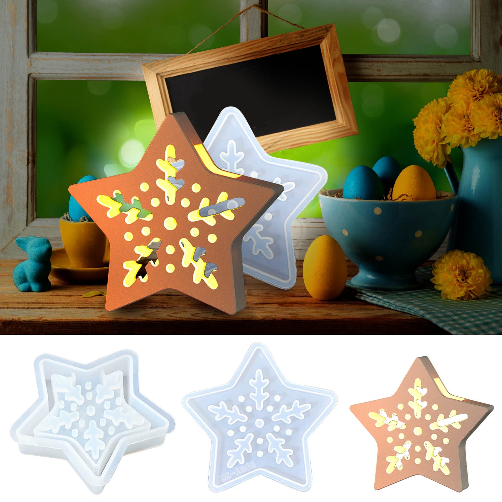 Liquidation & Promo, Star Mould DIY Hollow Star Lamp Decorative Mirror ...