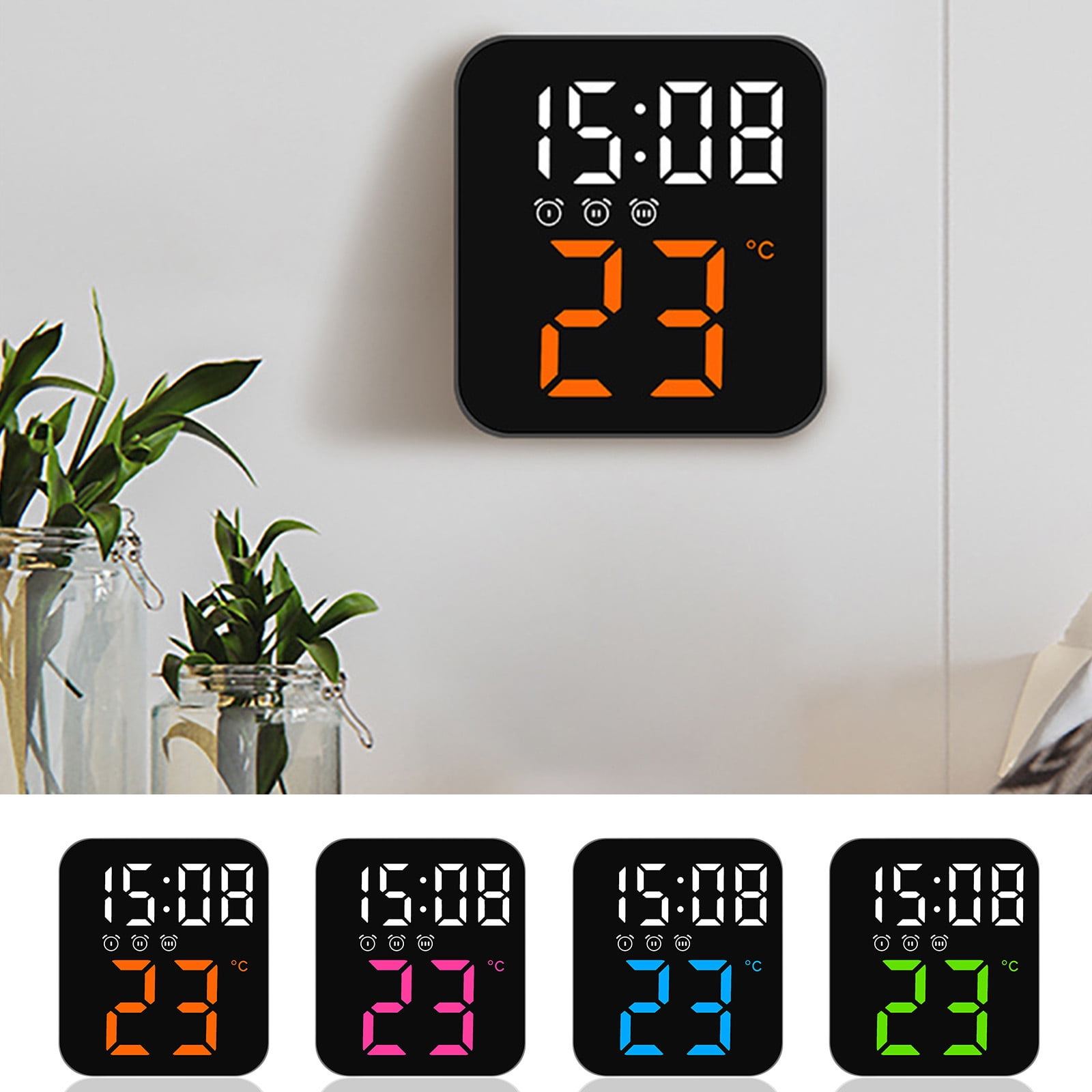 Liquidation & Promo, Temperature Clock LED Alarm Clock, Porch Wall ...