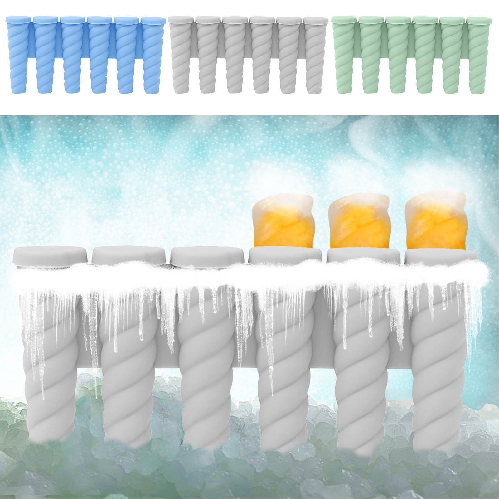 Liquidation, Silicone Ice Tray, Food Grade Cylinder Tray, 6 Count Ice ...