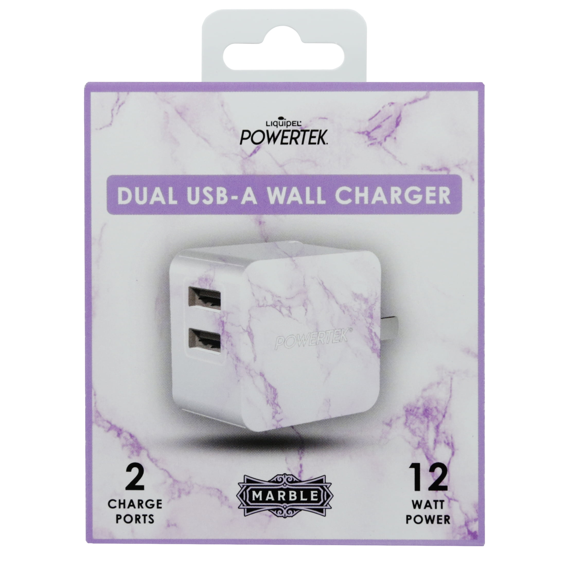 Liquipel Dual USB-A Wall Charger Marble - Purple - Walmart.com