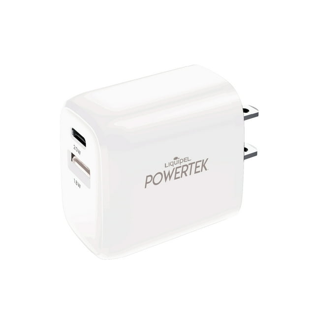 Liquipel Powertek 20W USB-A / USB-C Combo Premium Wall Charger, Type C Fast Charging Block ...