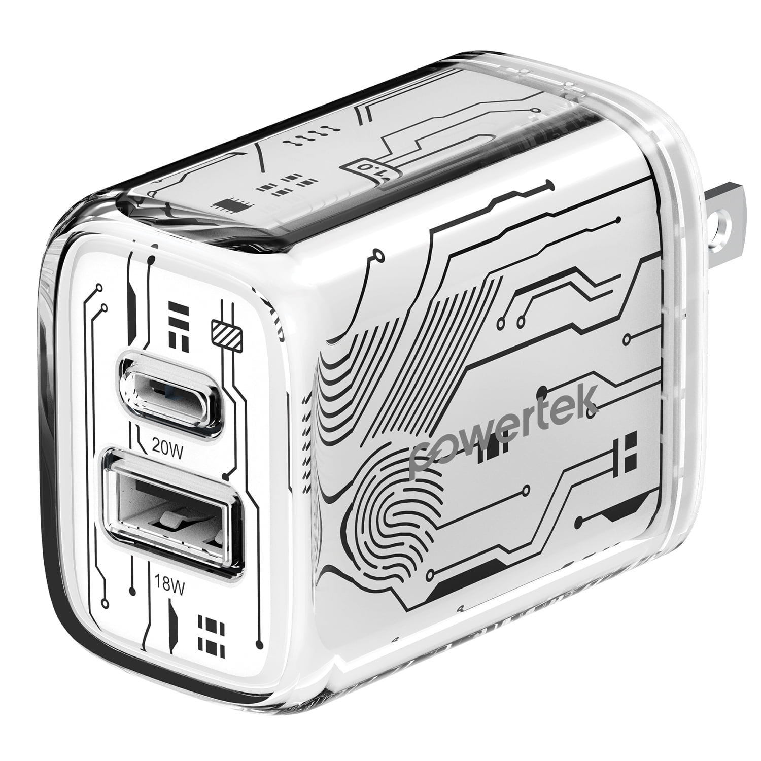 Liquipel Powertek Cleartek 20W Combo Wall Charger - White - Walmart.com