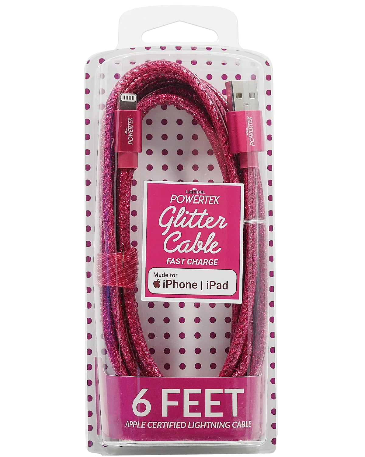 Liquipel Powertek Glitter Apple Lightning Cable - Walmart.com