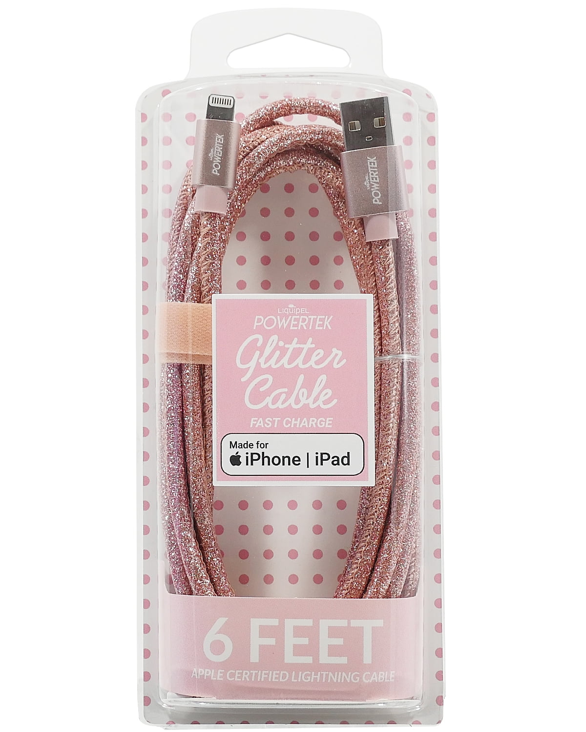 Glitter 6' Apple Fast Charge Lightning Cable - Walmart.com