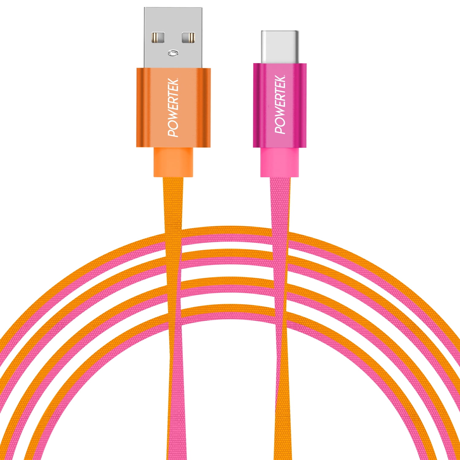 Liquipel Powertek Neon Two-Tone USB-A to USB-C - Orange/Pink - Walmart.com