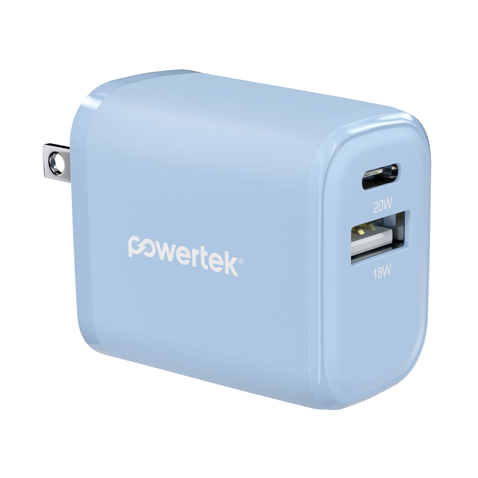 Liquipel Powertek Pastel Braided 20W Combo Wall Charger - Blue ...